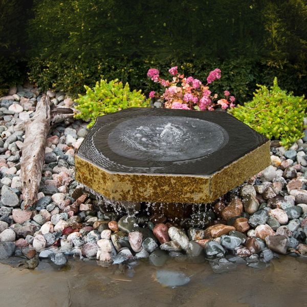 Basalt Bird Bath Fountain Kit Blue Thumb — The Blissful Place