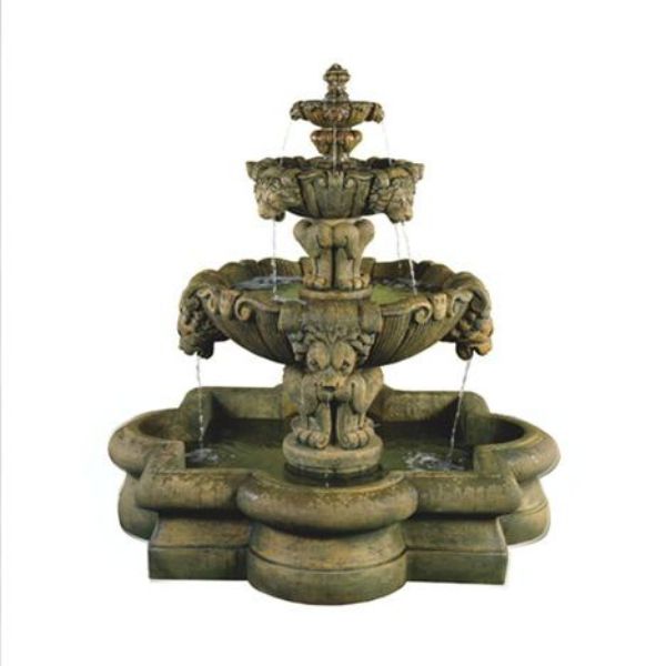 Courtyard Lion Fountain, Large Fiore Stone — The Blissful Place