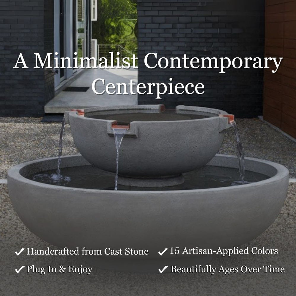 Del Rey Fountain | Large Serene Cascading Bowl Fountain — The Blissful ...