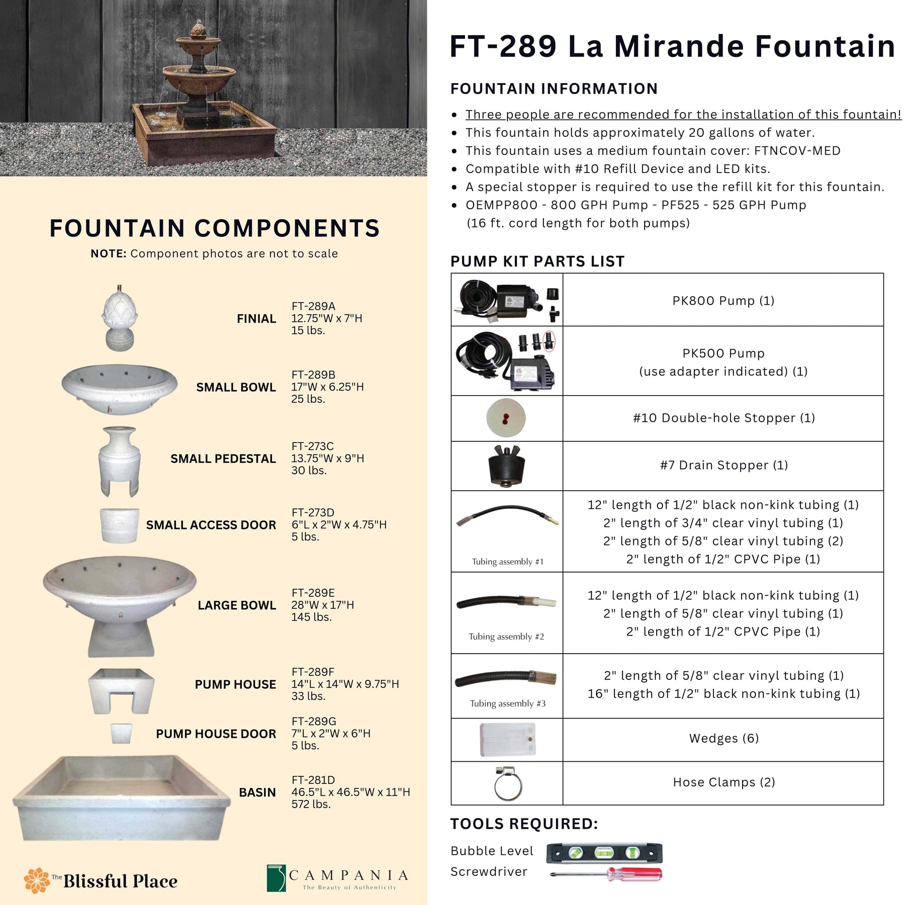 La Mirande Two Tier Fountain by Campania【Ready to Relax?】 — The ...
