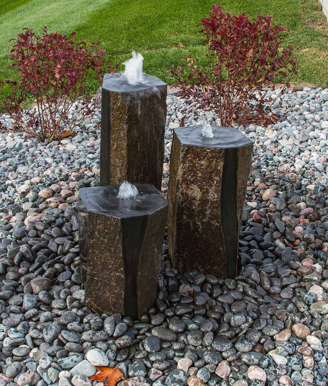 Semi Polished Basalt Fountain Kit Blue Thumb — The Blissful Place