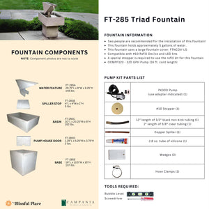 Triad Fountain by Campania【Showcase Your Uniqueness】 — The Blissful Place